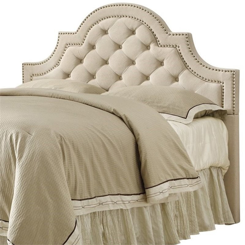 Bowery Hill Tufted Full Queen Headboard in Beige - Walmart.com
