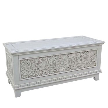 Bowery Hill Storage Bench in White - Walmart.com