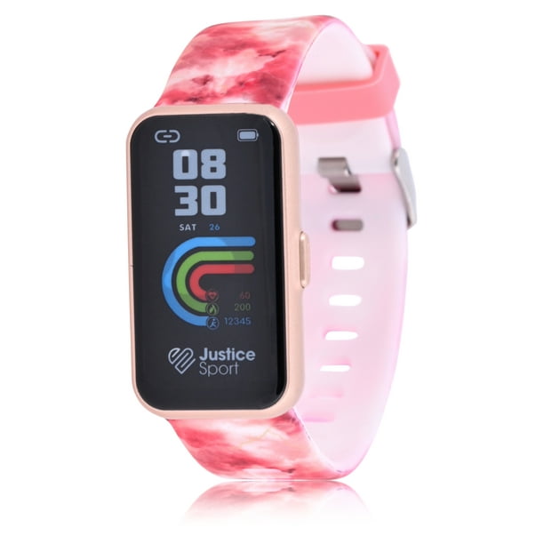 Justice Unisex Smart Tracker Watch in Pink Marble - JSE4336WM - Walmart.com