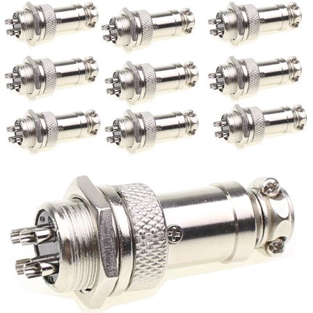 Aviation Plug Connector 10 Pairs Male Female Panel Metal Wire Connector ...