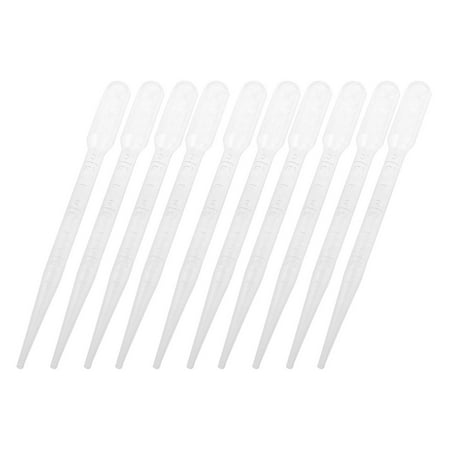 10 Pcs Clear Plastic 3ML Capacity Graduated Transfer Pipet Dropper ...