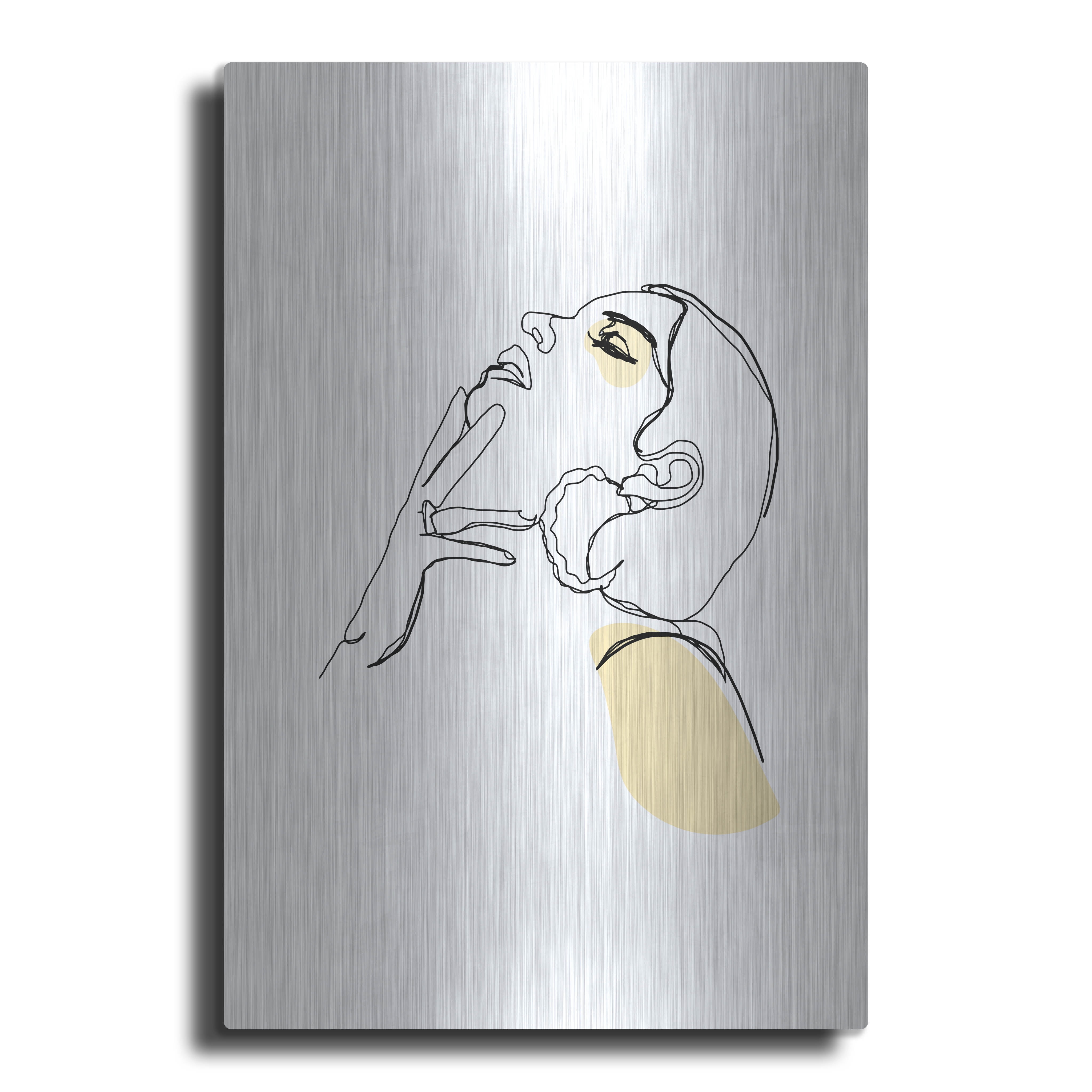 Luxe Metal Art 'Linear Extasis Woman Portrait 2' by Sabrina Balbuena ...