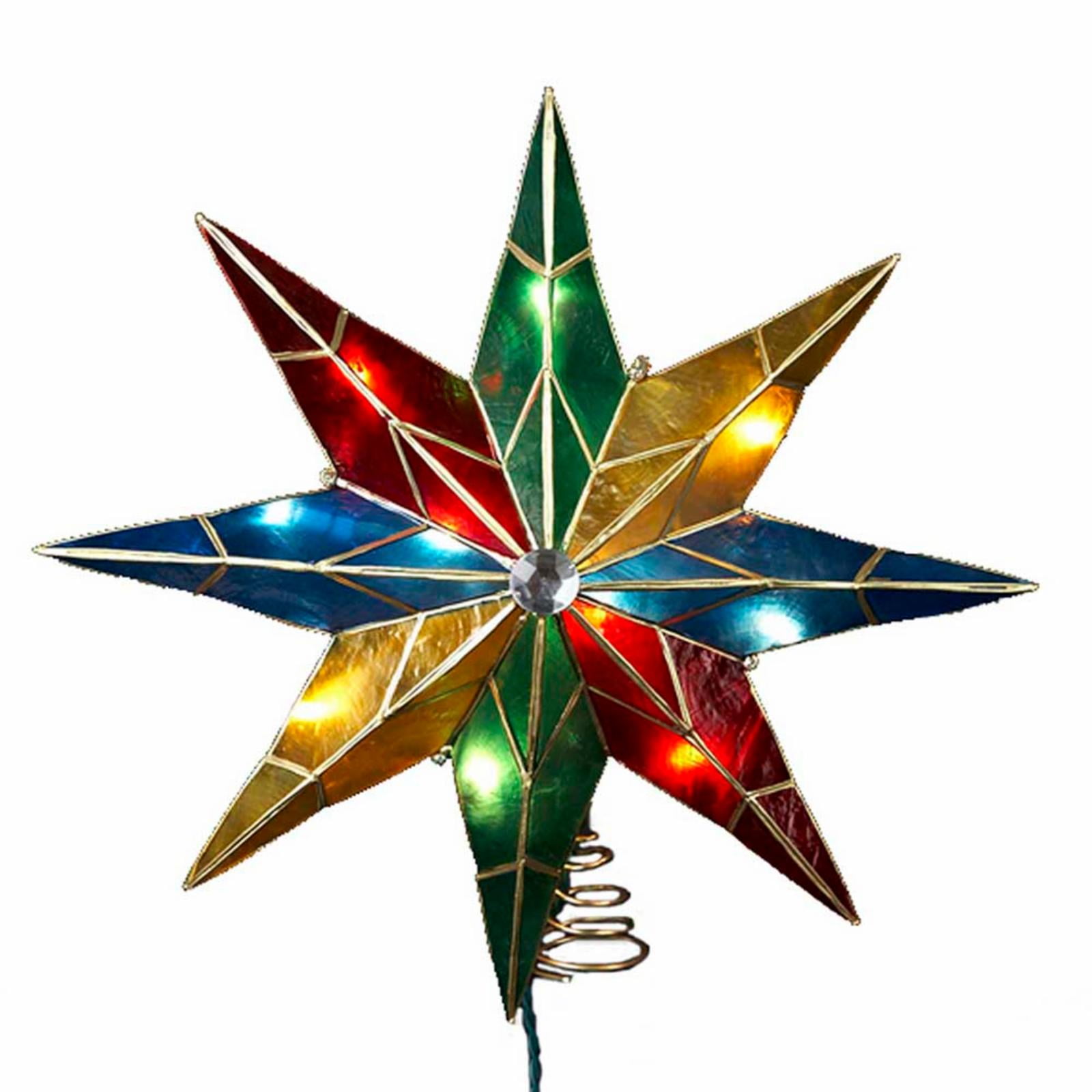 Kurt Adler 14 in. 8-Point Star with Center Gem Tree Topper - Walmart.com