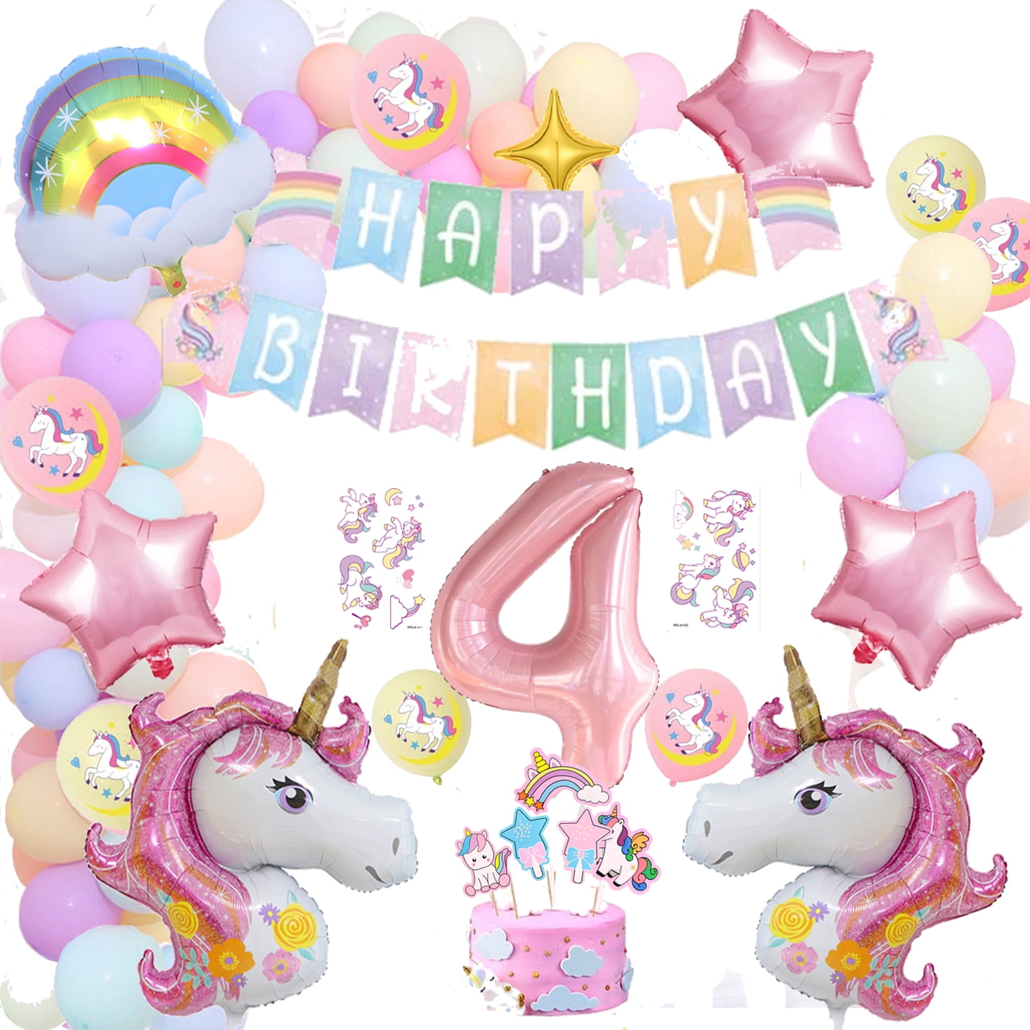 Click here for Finypa 4th Birthday Decoration 43in Unicorn Birthd... prices