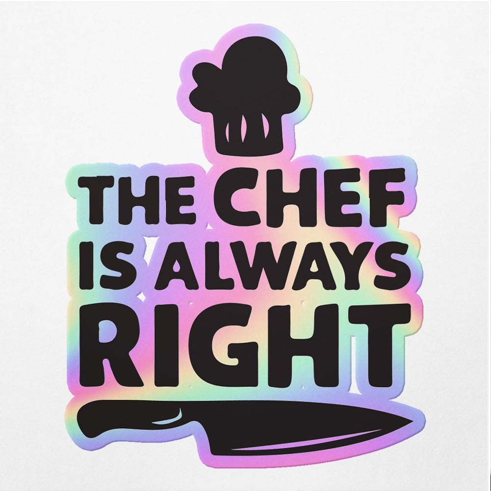 Vinyl Stickers Decals Of Chef Right Illustration - Apply On Any Smooth ...