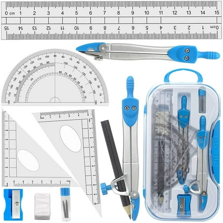 Math Geometry Kit, 10 Pieces Math Geometry Kit Set Student Supplies ...