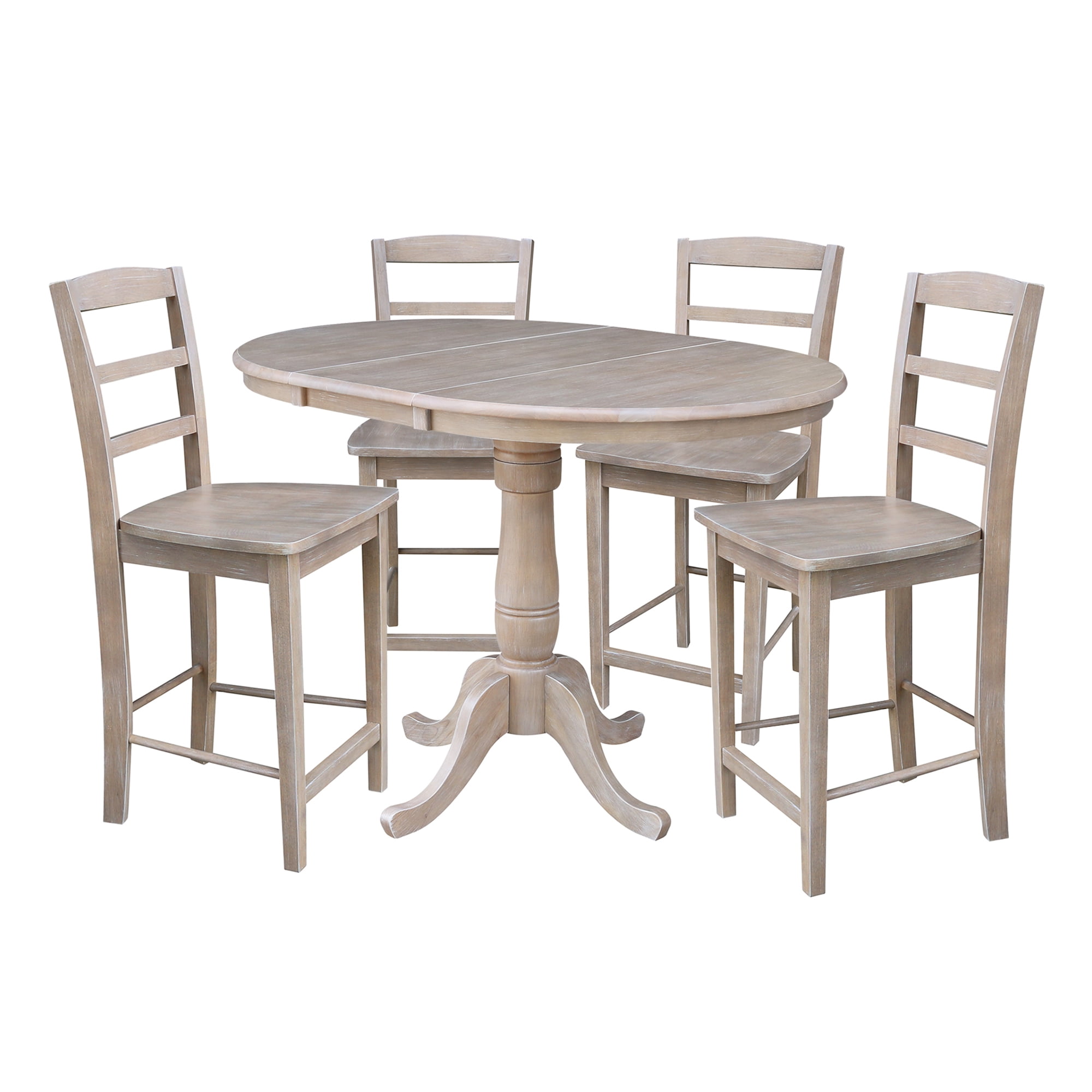 International Concepts 5-Piece Solid Wood Counter Height Dining Set ...