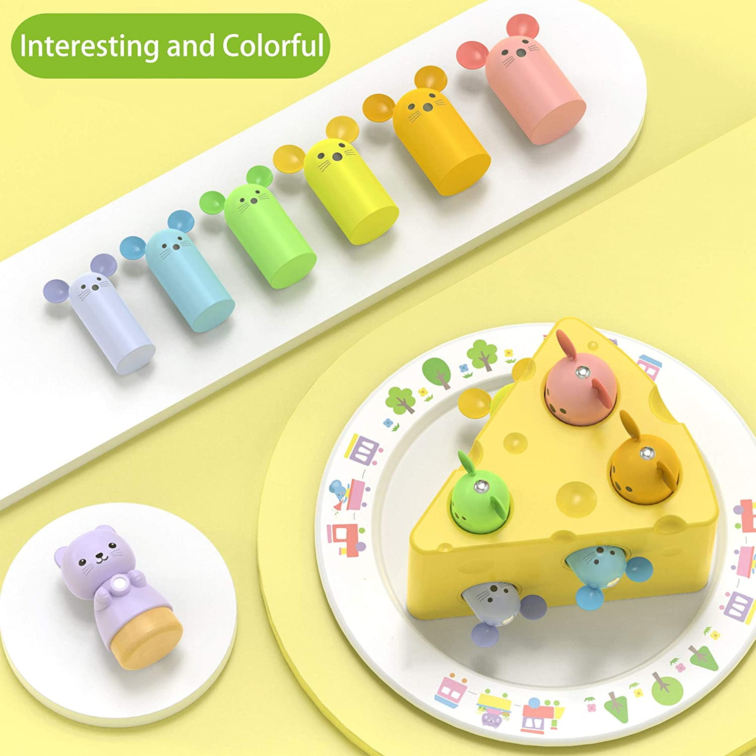 Buy Magnetic Wooden Rescue Cheese Game Toy for Toddlers - Cat Catch ...