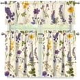 Floral Print Kitchen Curtains 3 Piece Set Tier Curtains and Valance Set ...