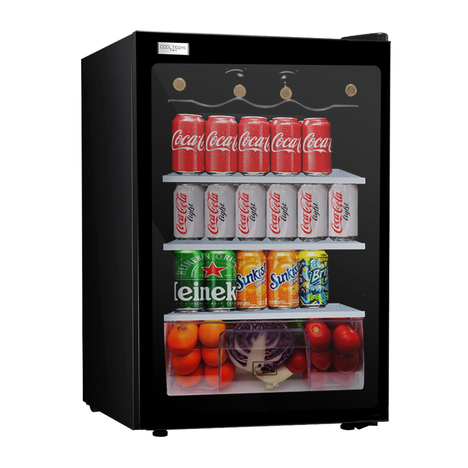Frigobar Enfriador Bebidas 90l Puerta Cristal Cerveza Vinos CoolTech BC ...