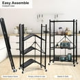 Powiller 4-Tier Foldable Metal Shelf, Heavy Duty Rack, Kitchen Units ...