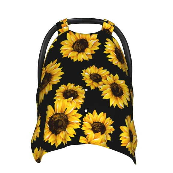 Car Seat Cover Baby - Countryside Sunflower Cow Breathable Infant Car ...