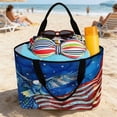 American Flag Independence Day Beach Bag for Women, Large Breathable ...