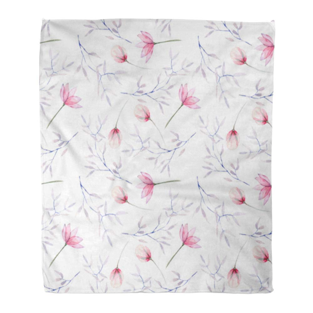 Sidonku Throw Blanket Warm Cozy Print Flannel Floral Pattern The