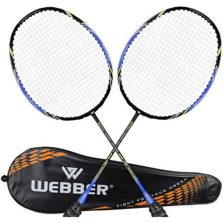 2 Pack Badminton Rackets Set Double Badminton Racquets Lightweight ...