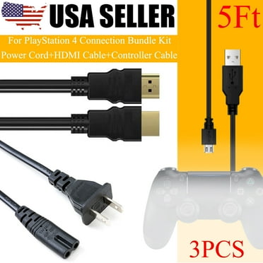 PS3 PlayStation 3 Hookup Connection Kit Power Cord Composite AV Cable ...