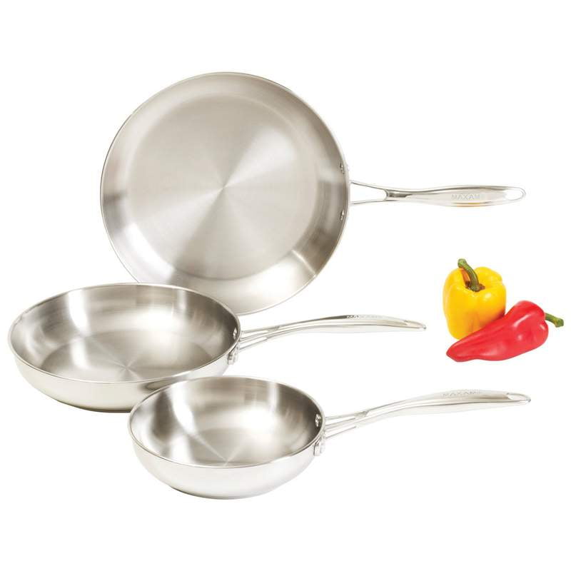 Maxam® 3pc T304 Stainless Steel Frypan Set - Walmart.com - Walmart.com