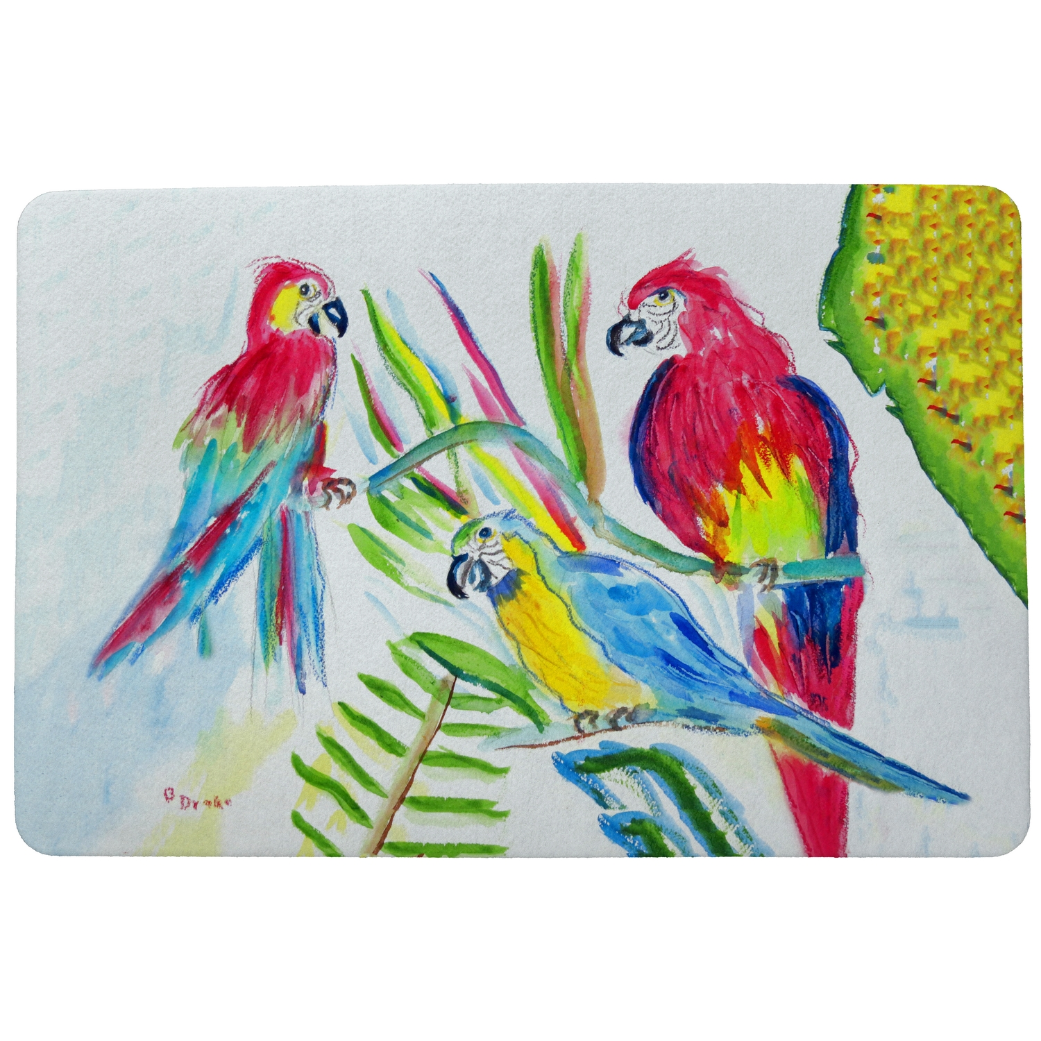 Betsy Drake Three Parrots 18 X 26 Inch Doormat - Walmart.com