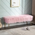 Duhome Elegant Lifestyle Velvet Upholstered Bench Faux Fur Ottoman