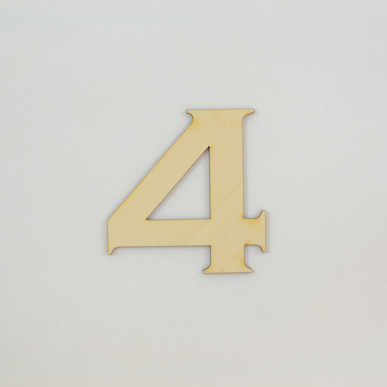 1 Pc, 10 Inch X 1/8 Inch Wood Numbers 4 In The Copperplate Gothic Bold ...