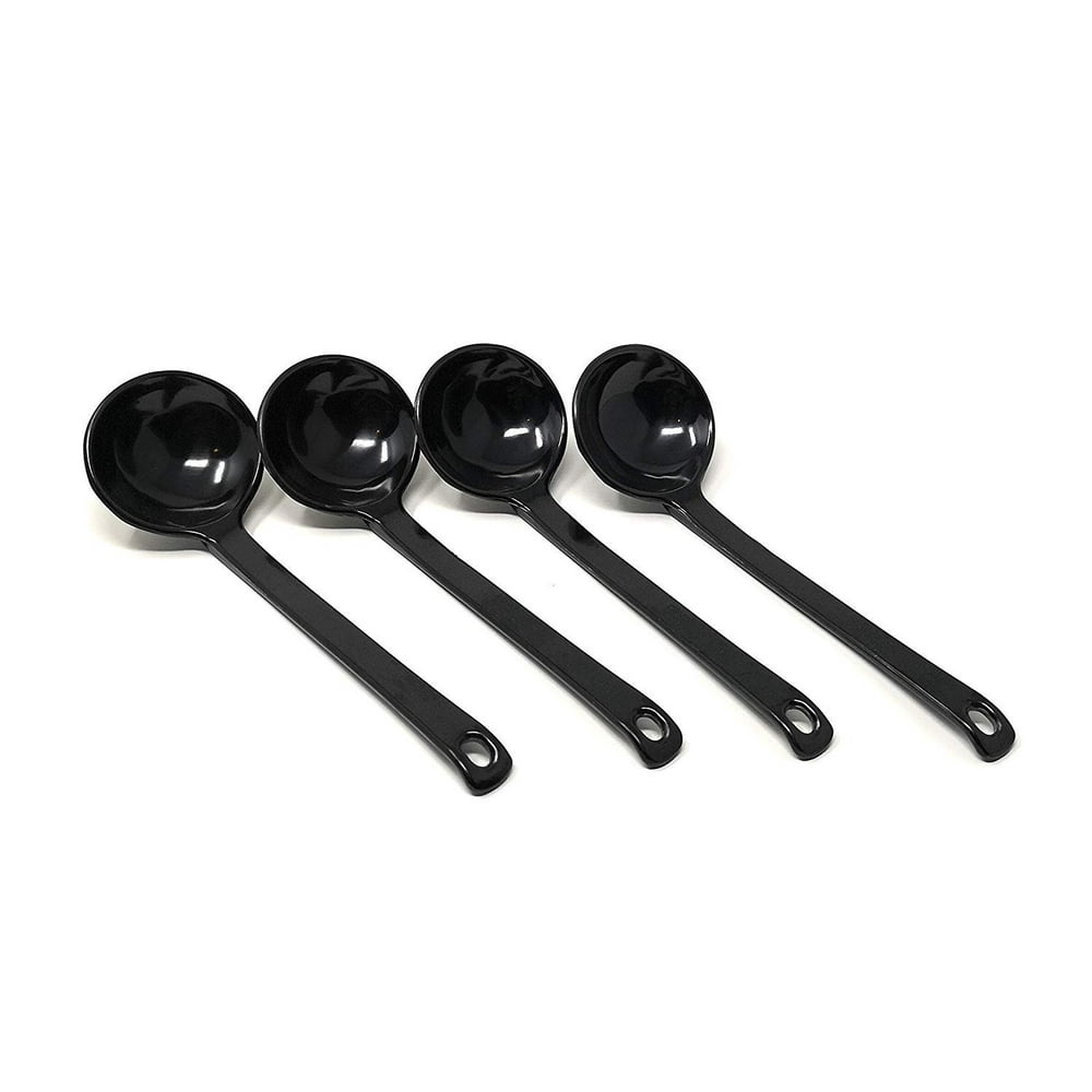 ASIAN HOME Black Melamine Japanese Long Handle Spoons for Ramen, Soup ...