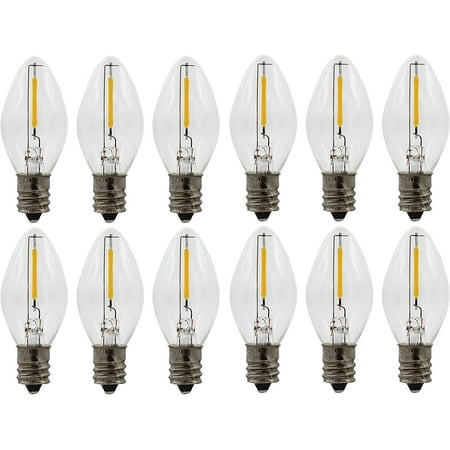 12-Pack LED Night Light Bulbs, 4W 5W 6W 7W Incandescent Equivalent, C7 ...