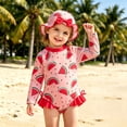 Afdoent Girls One Piece Swimsuits Kids Summer Girls Cartoon Watermelon ...