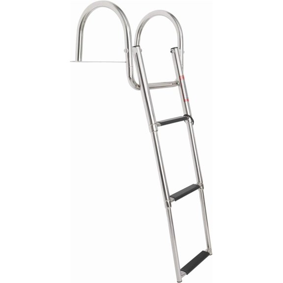 White Water B00301WH Wide Over Platform Telescoping Ladder, 3 Step ...