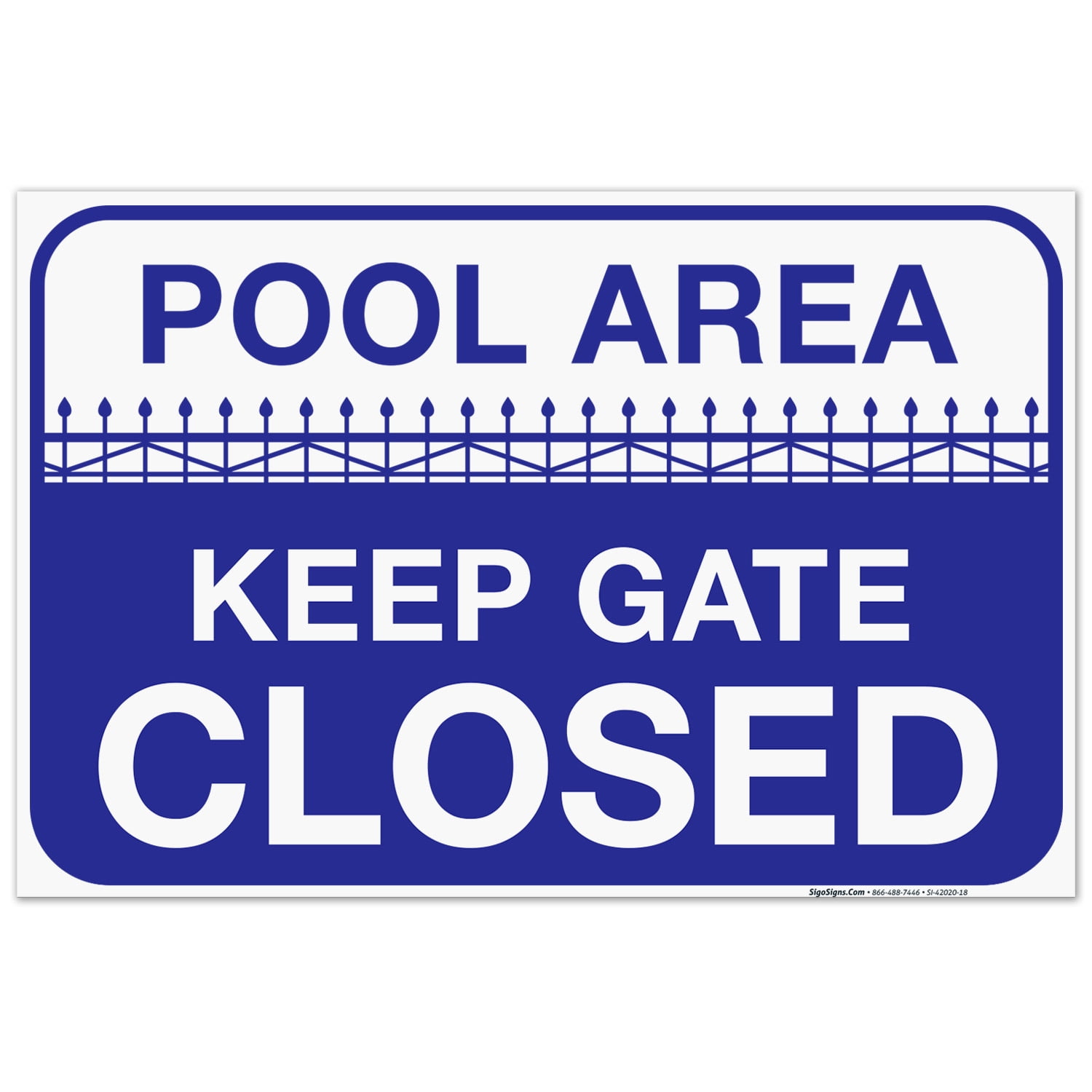 Pool Area Keep Gate Closed Sign, Pool Sign, - Walmart.com