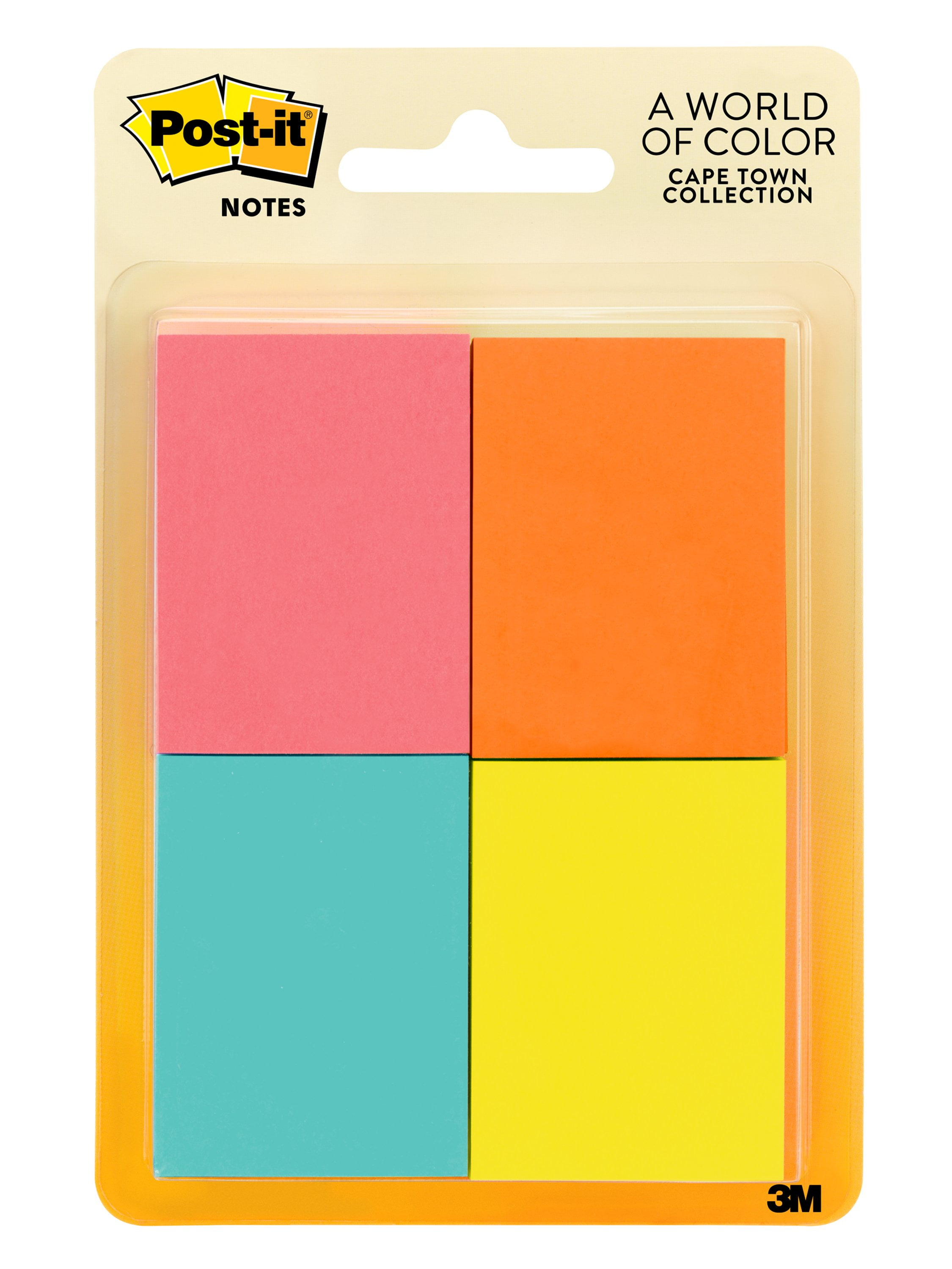 Post-it Notes, 1 3/8" x 1 7/8", Cape Town Collection, 4 pads - Walmart.com