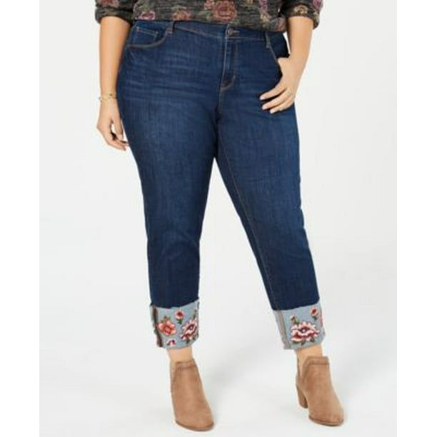 Style & Co Plus Size Embroidered Ankle Jeans - Walmart.com - Walmart.com