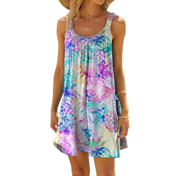 Bellella Femmes Robe de Glissement Sans Manches Été Plage Robe de ...