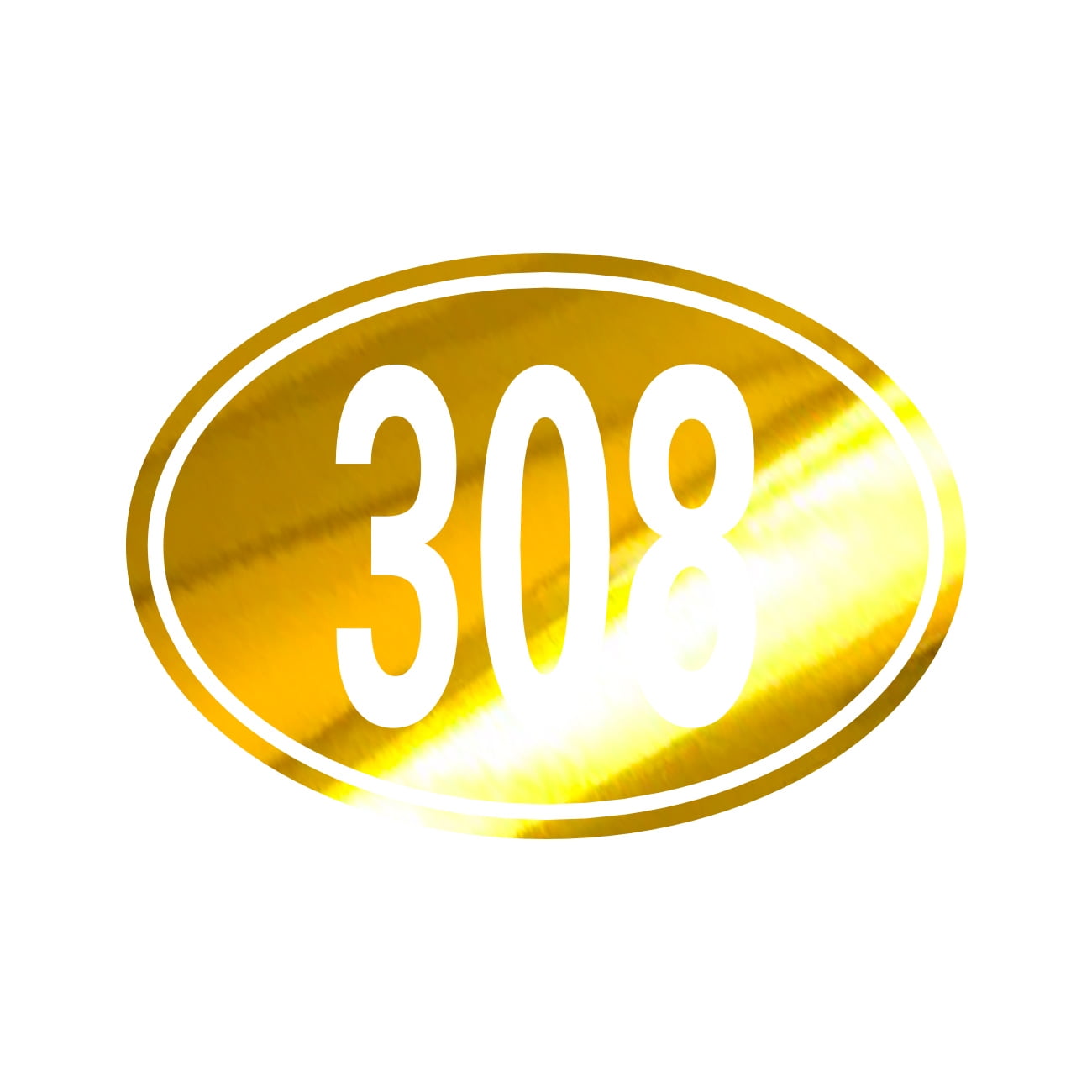 Oval 308 Sticker Decal Die Cut - Self Adhesive Vinyl - Weatherproof ...