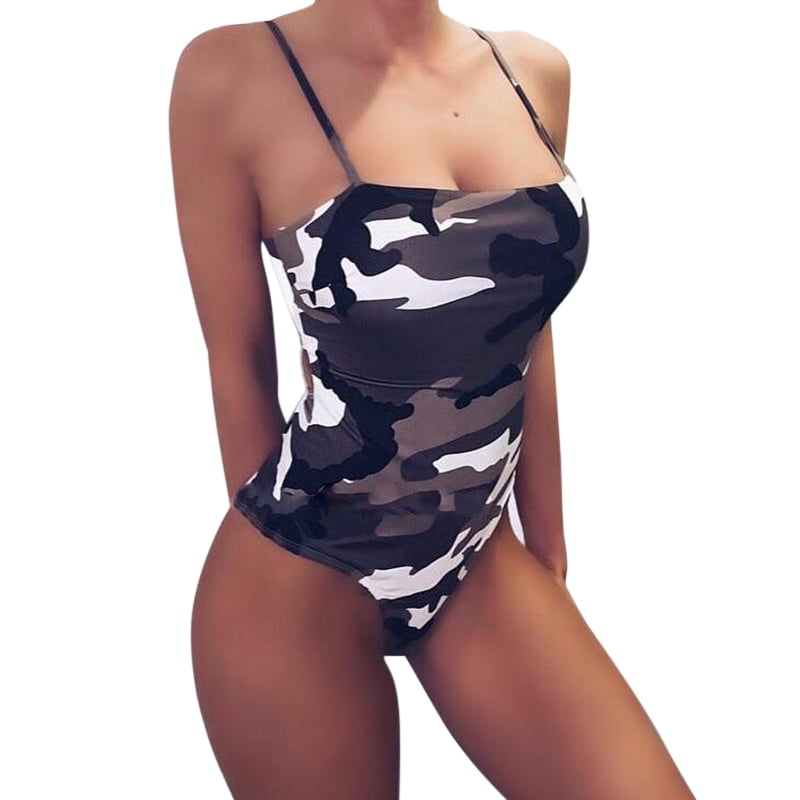 Fysho Fysho Women Sexy Fashion Comfortable Camo One Piece Swimsuit Spaghetti Strap Tummy