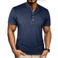 Daiosportswear Men'S Henley Short Sleeve Shirt Lightweight Cotton T ...