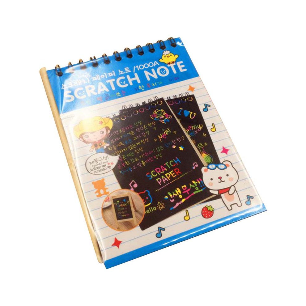 DIY Doodling Drawing Magic Scratch Painting Notebook with Wood for Kids ...
