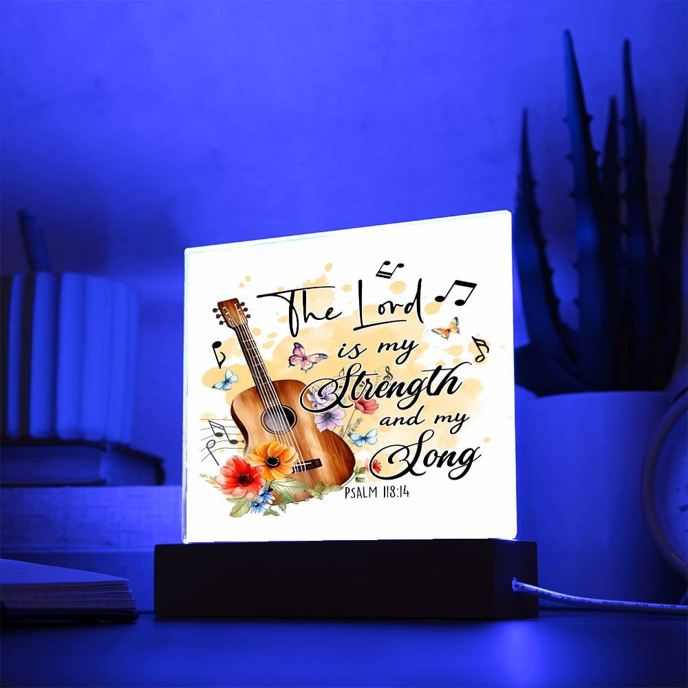 Christian Acrylic Square Plaque | The Lord is My Strength and My Song ...