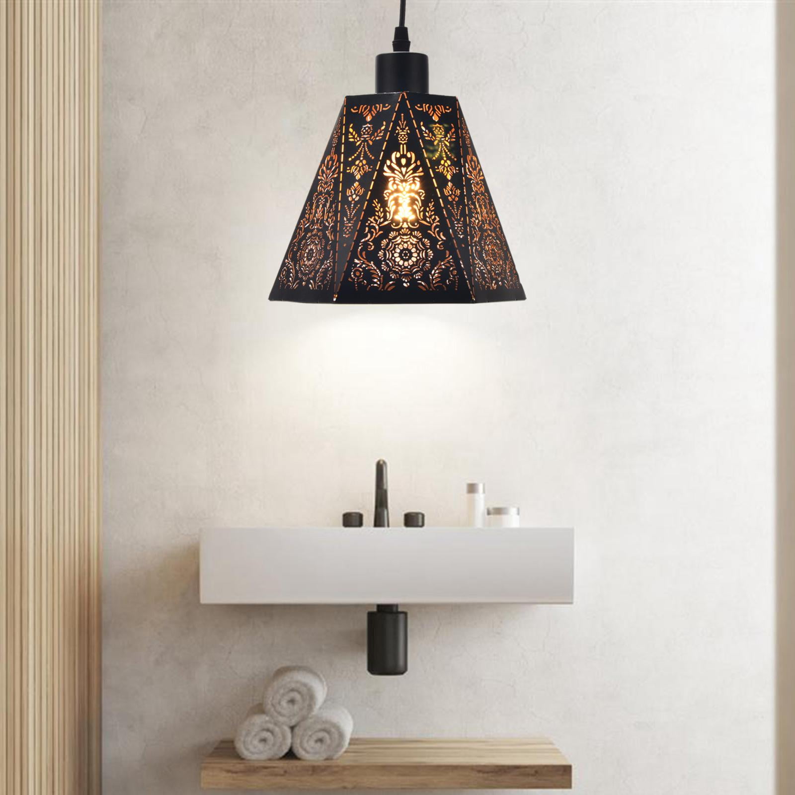 Decorative Lamp Shade, Iron Lampshade Lamp Shade Cover Carving Metal ...