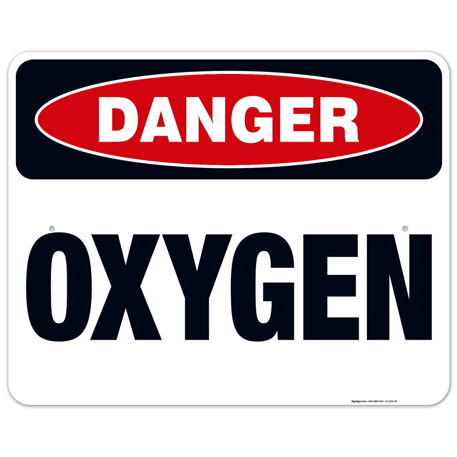Danger Oxygen Sign, OSHA Danger Sign, - Walmart.com