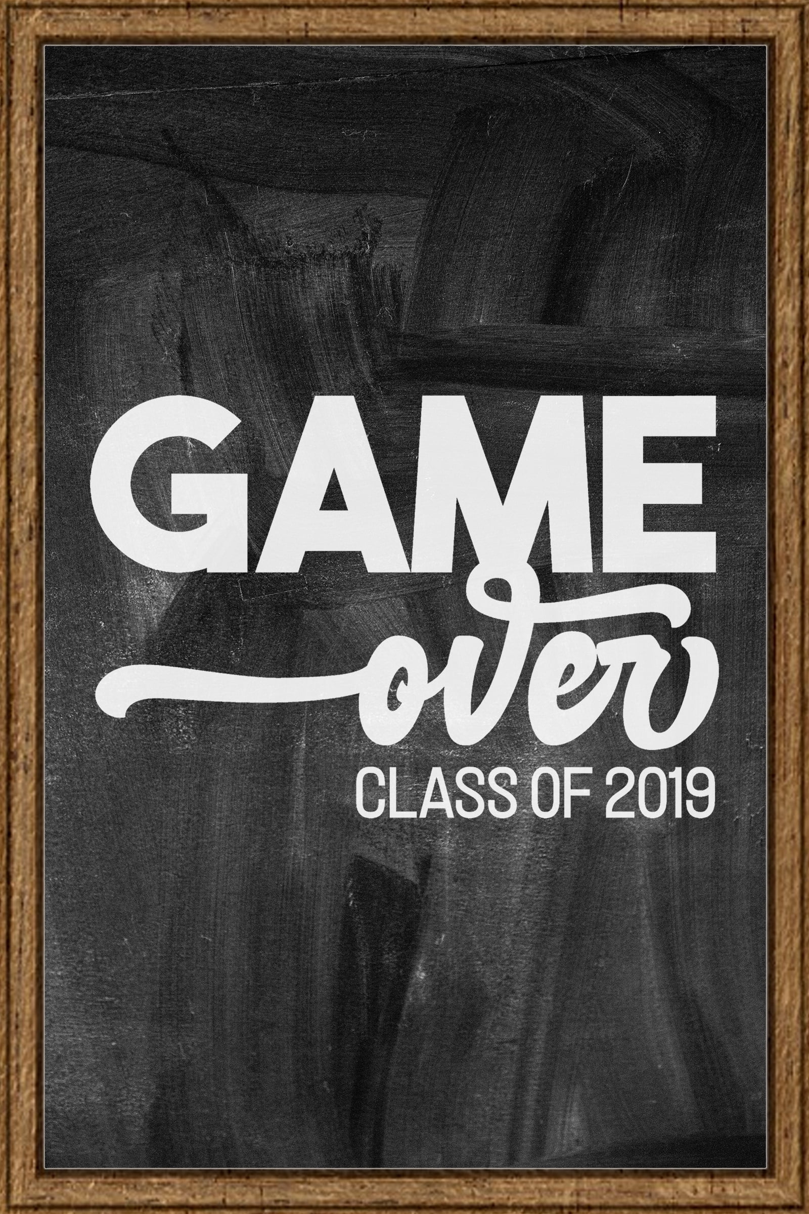 Game over class of 2019 caps school graduate graduation Tin Sign Chalk ...