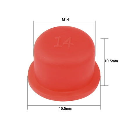 40pcs PVC M14 Round Head Threaded Hole Stoppers Waterproof Tapered Caps ...