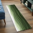Abstract Washable Runner Rugs 2'x6', Green Gradient Ocean Waves Sandy ...