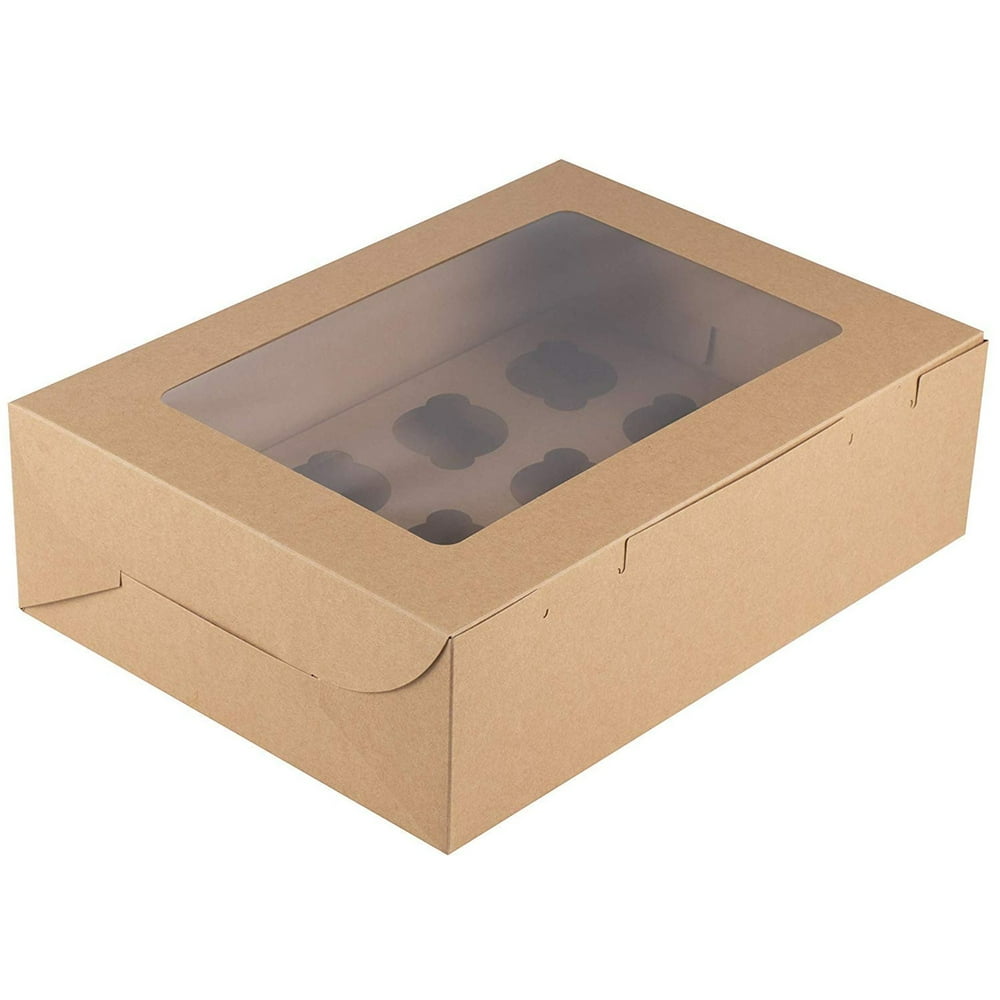 Kraft Paper Cupcake Boxes 12 Pack Bakery Box Packaging With Clear kraft-paper-cupcake-boxes-12-pack-bakery-box-packaging-with-clear