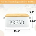 Large Bread Box Metal Bread Box with Cutting Board Lid, Homemade Bread ...
