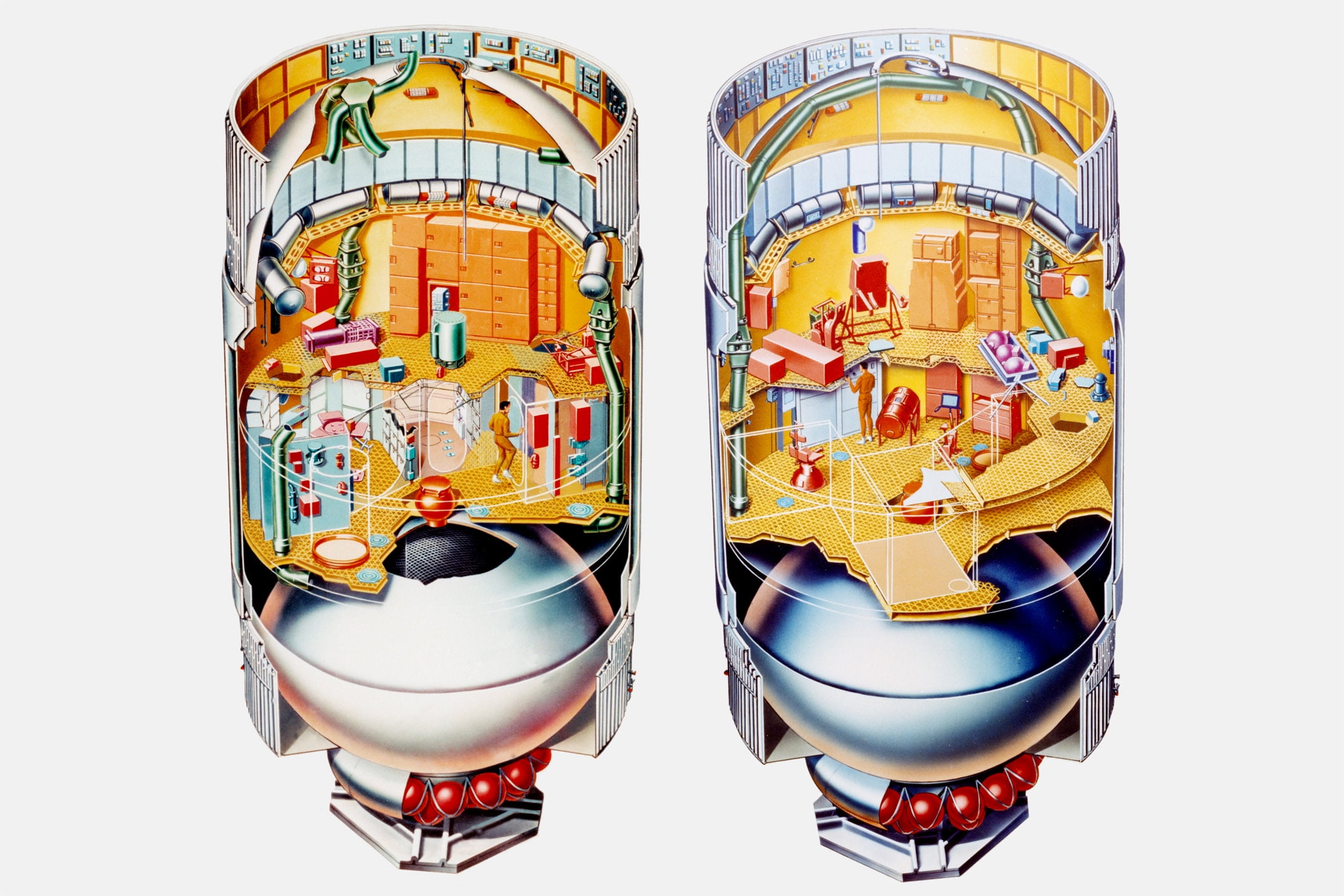 24x36 gallery poster, skylab cutaway living and working quarters ...