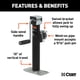 CURT 28321 Weld-On Pipe-Mount Swivel Trailer Jack, 2,000 lbs. 10 Inches ...