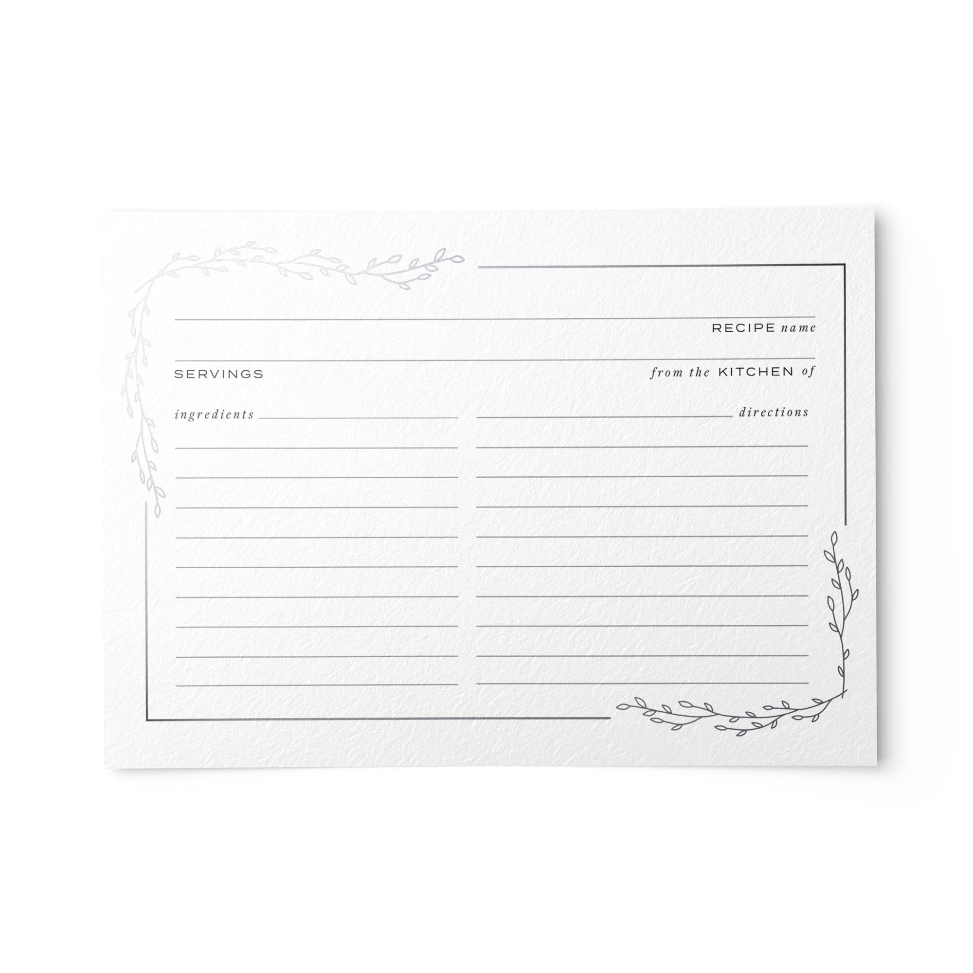 50 Silver Floral Border Recipe Cards - 4x6 in. - Walmart.com