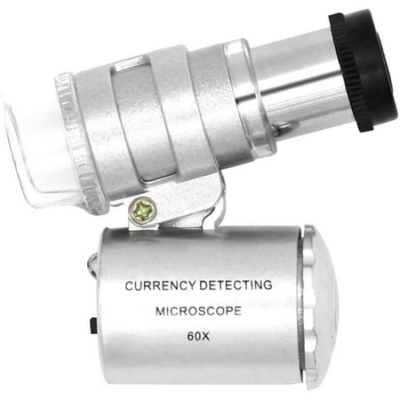 60X Adjustable Mini LED Pocket Microscope Magnifier Magnifier with ...