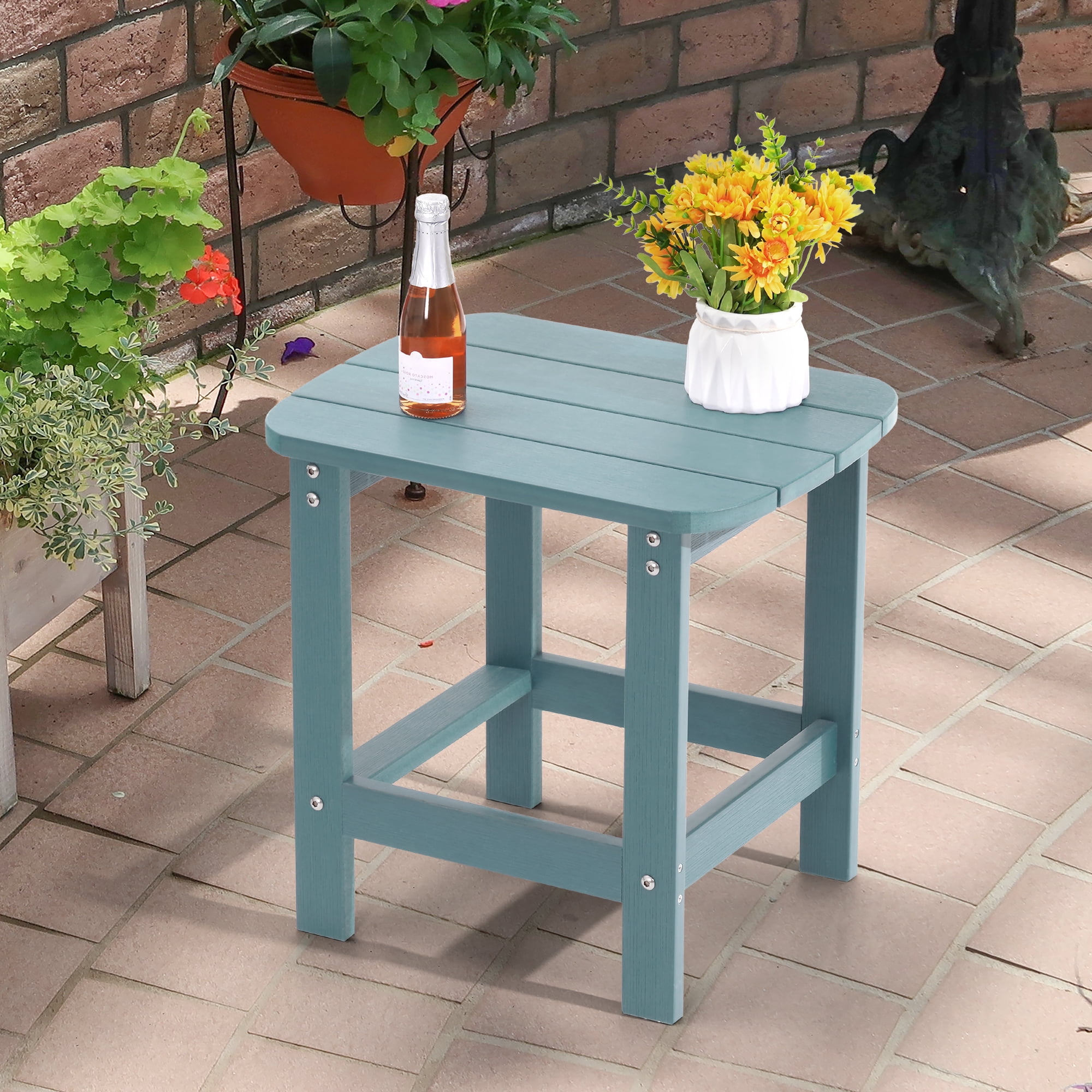 CHYVARY Outdoor Side Table, Adirondack Coffee Table Made of All-Weather ...