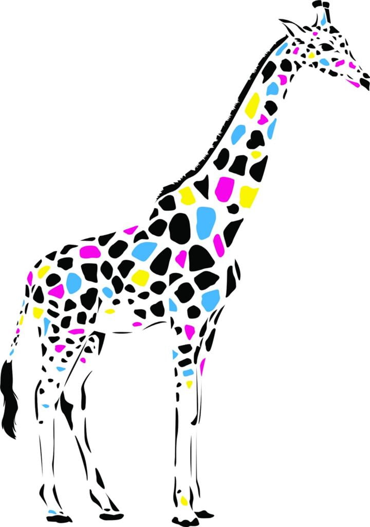 Design With Vinyl Artwork animal Pok-a-Dots Colors On Giraffe Pretty ...